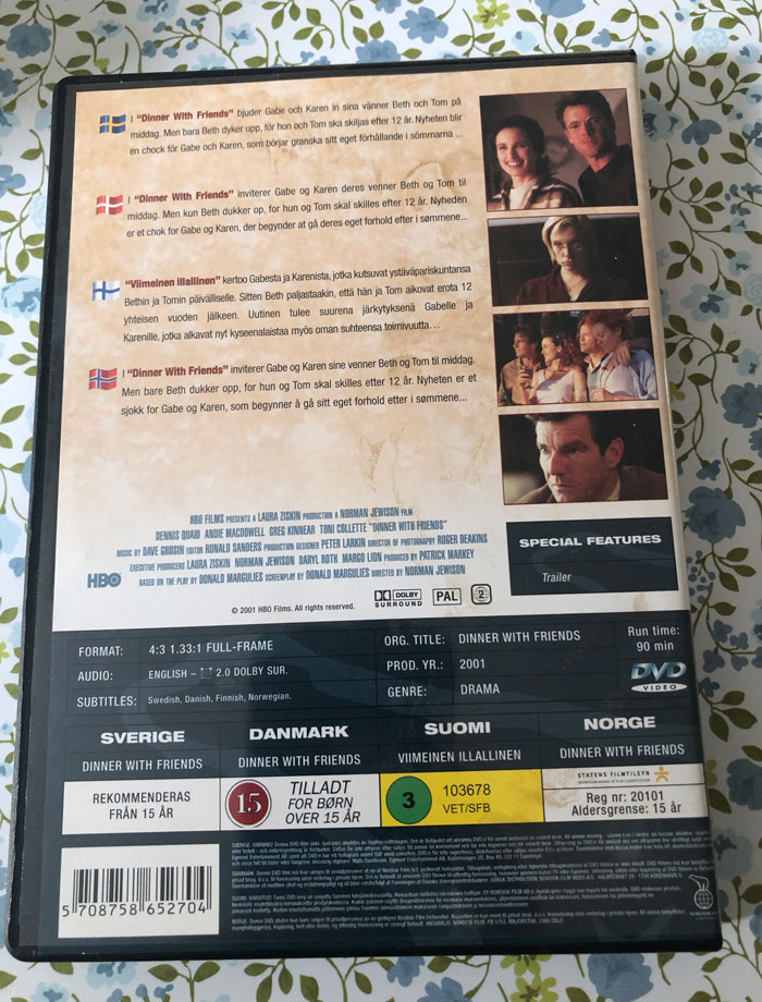 Dinner with friends (DVD) – Rodekassen