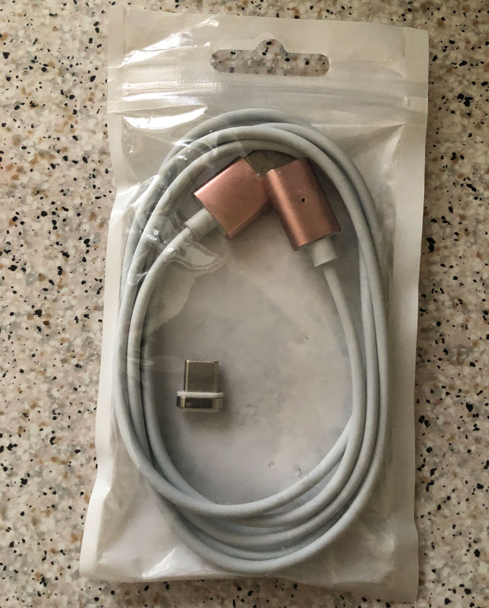 Magnetisk USB2 & USB-C Stik og kabel – rosa – Rodekassen